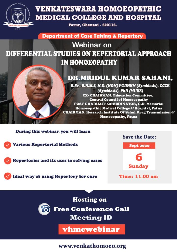 Webinar Series 2020 | Differential Studies on Repertorial Approach in ...